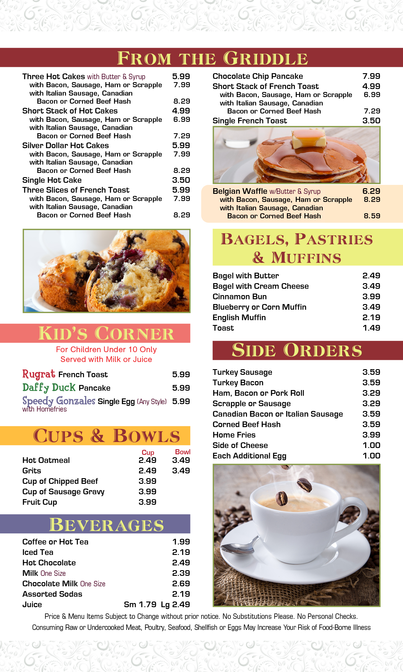 Our Menu Bear Diner